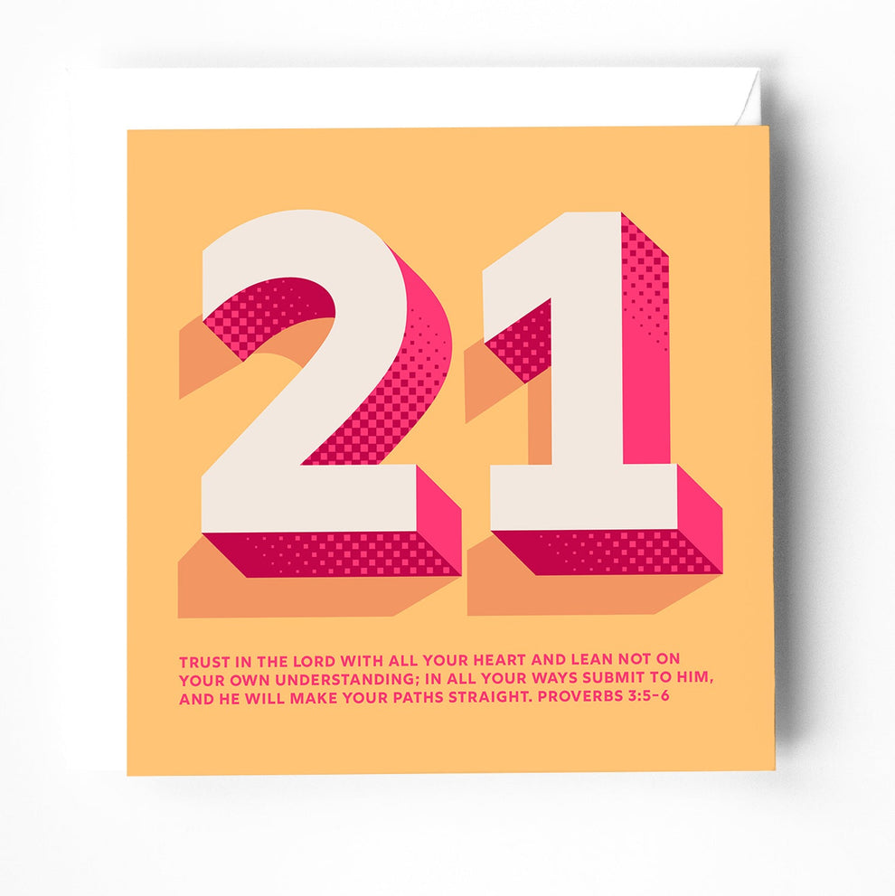 Christian 21st birthday card with bible verse – The Christian Poster ...