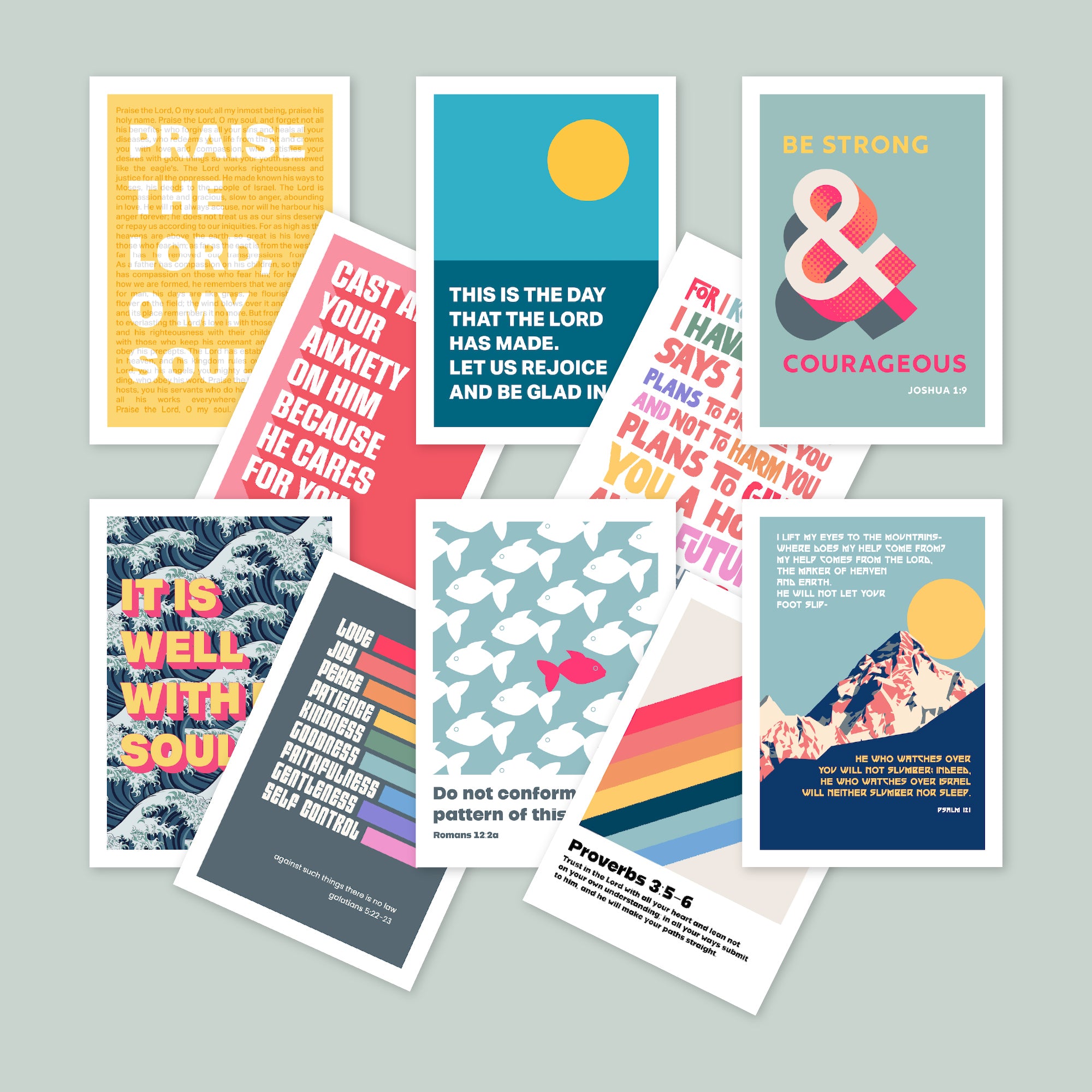 Pack of 10 Christian postcards. SET ONE – The Christian Poster Company
