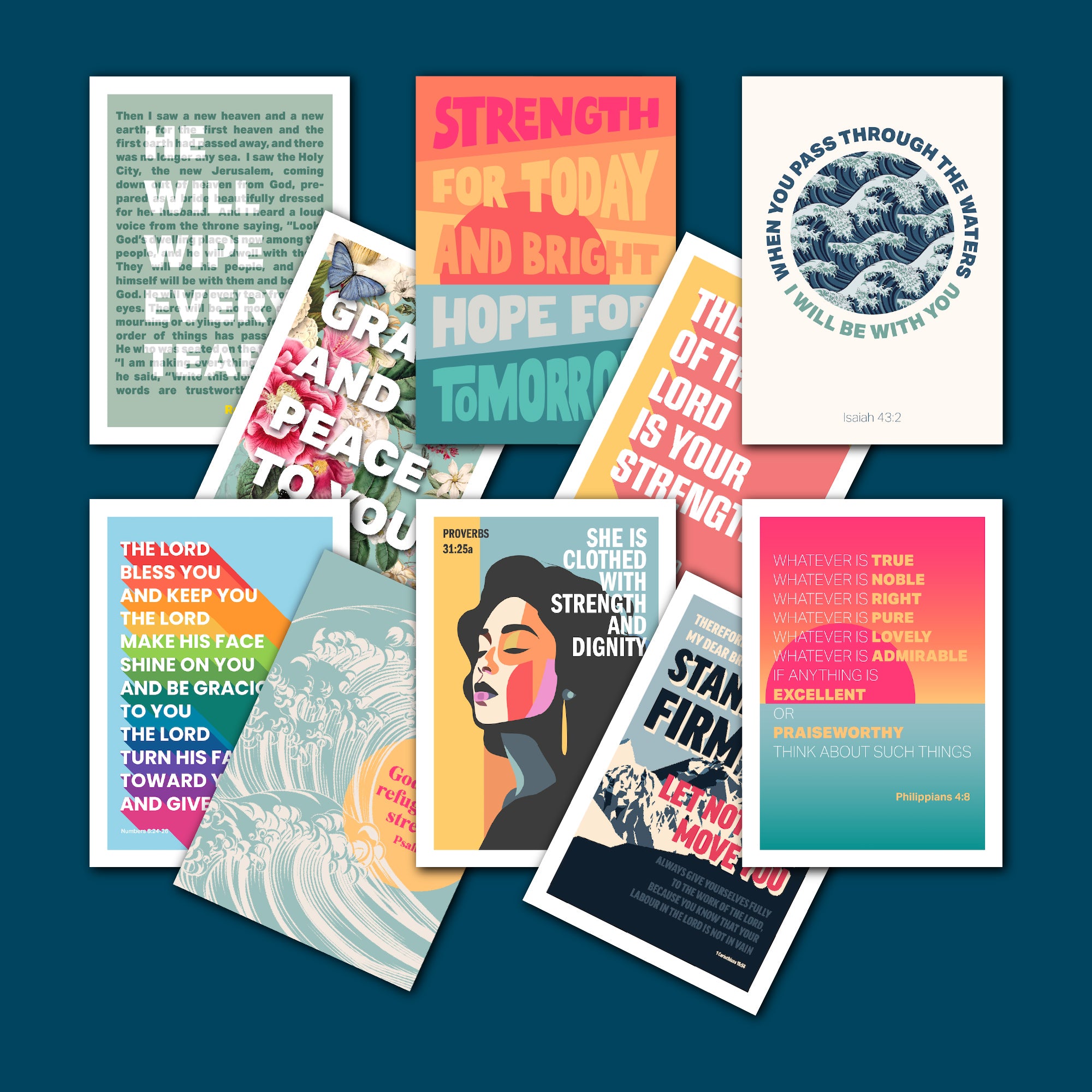 Pack of 10 Christian postcards. SET TWO – The Christian Poster Company