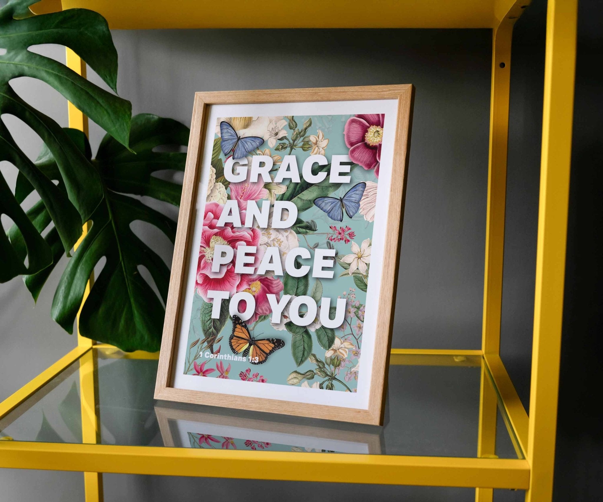 Grace and peace to you A4 framed poster – The Christian Poster Company