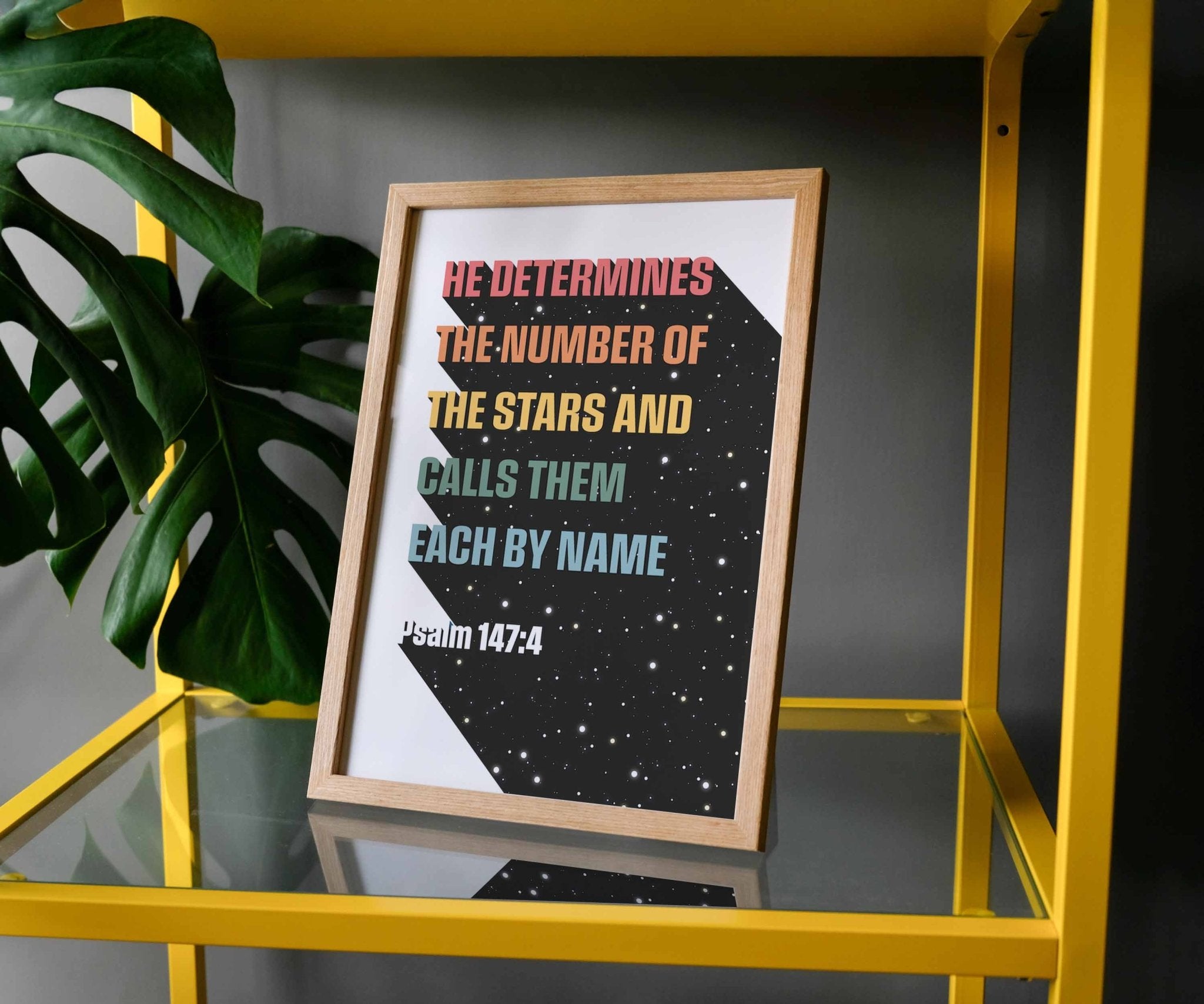 Psalm 147 He determines the stars A4 framed poster – The Christian ...