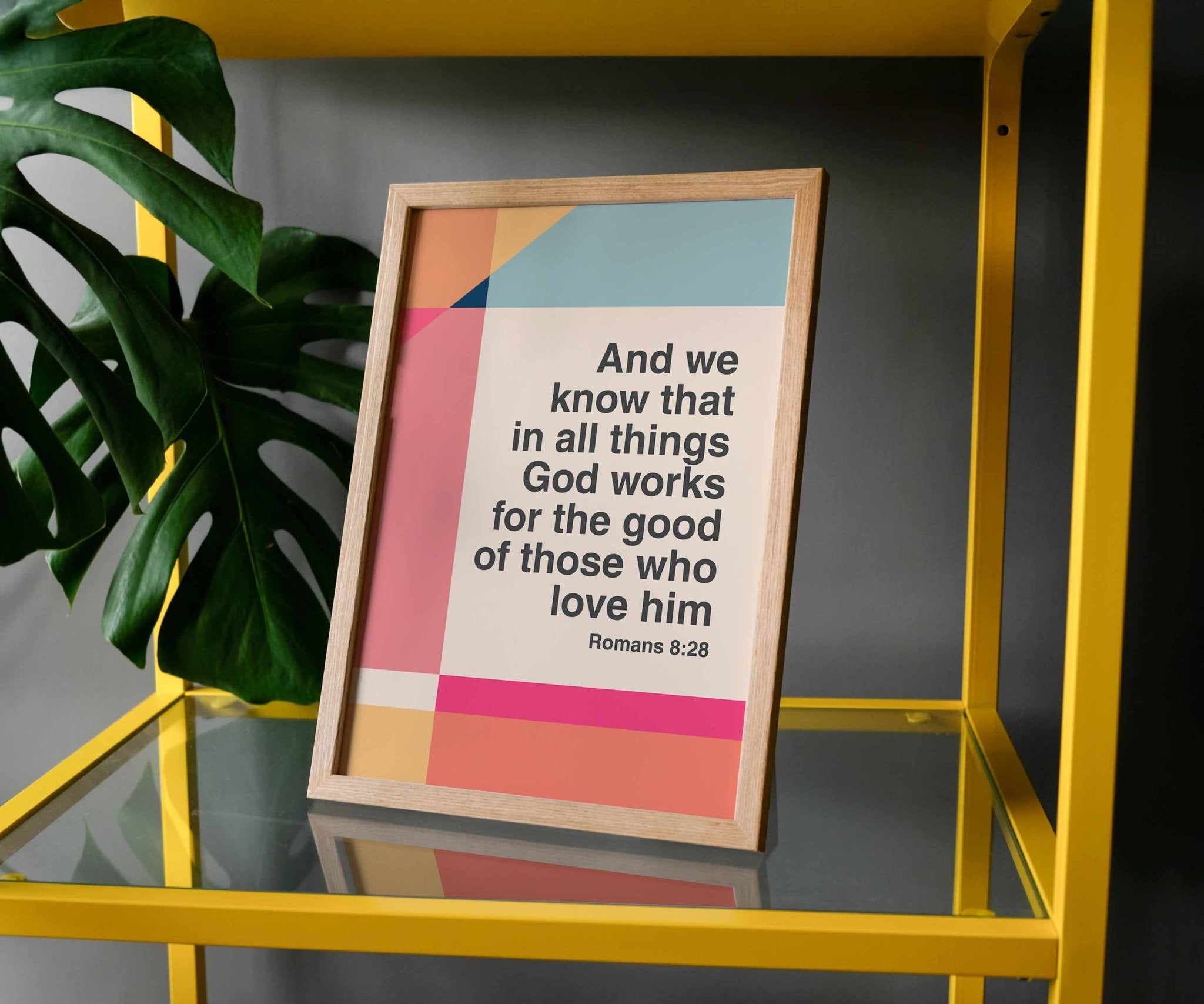 Romans 8 v 28 A4 framed poster – The Christian Poster Company
