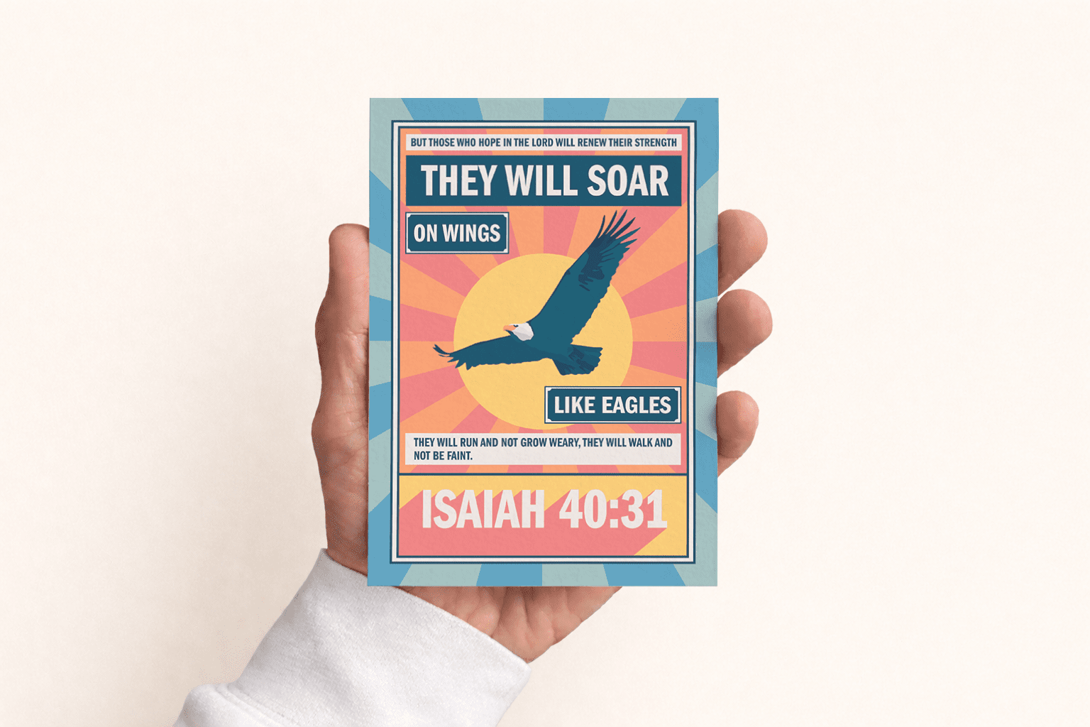 Set of Christian Postcards. Isaiah 40. They will soar on wings like ea ...